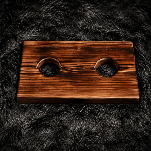 BDSM Furniture: Classic Wooden Restraint Cuffs | Elm