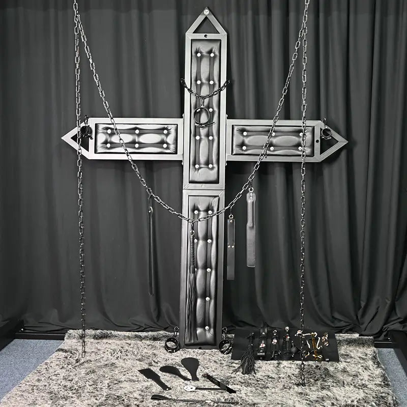 St. Andrew's Cross: Solid Metal Frame | Premium BDSM Cross